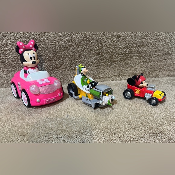Disney | Toys | Disney Lot Of 3 Minnie Mouse Push And Go Car Goofy ...
